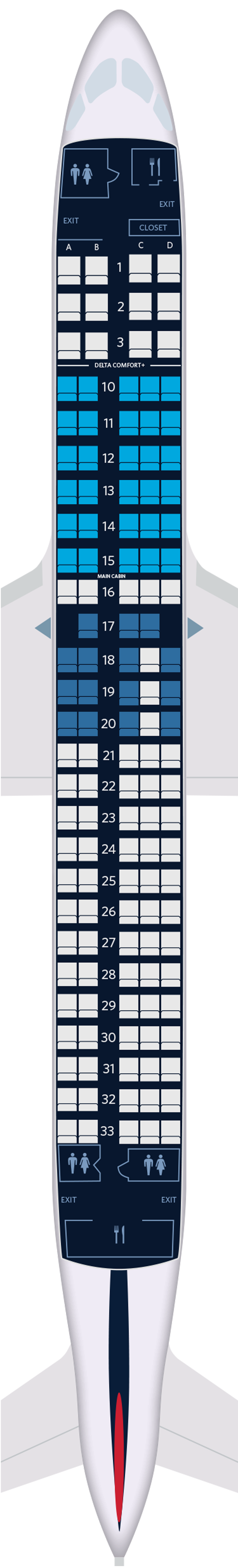 Airbus A220-300 Seat Maps, Specs & Amenities | Delta Air Lines
